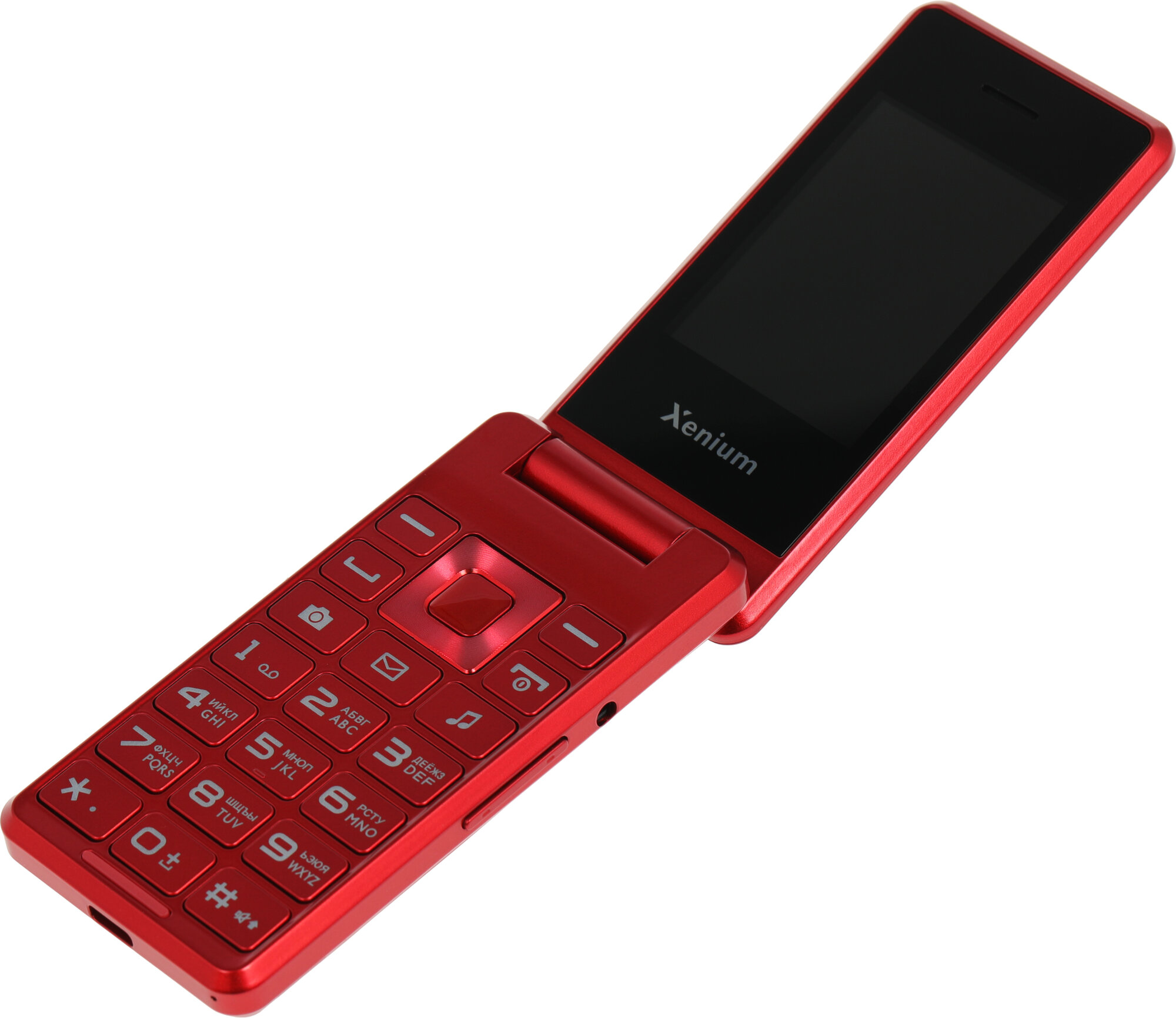 Телефон XENIUM X600, раскладной, 2 SIM, 32ГБ, датчик освещенности, громкая связь, красный