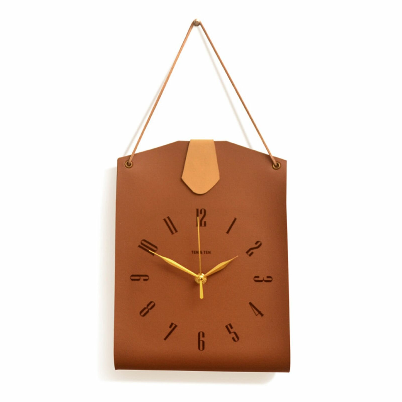 Настенные часы, Ретро кожаные сумочковидные творческие настенные часы, коричневый, большой размер