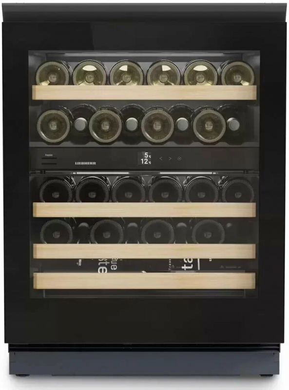 Винный шкаф встраиваемый Liebherr UWgb 3632, двухтемпературный, вместимость 32 бутылки, черный (Австрия)