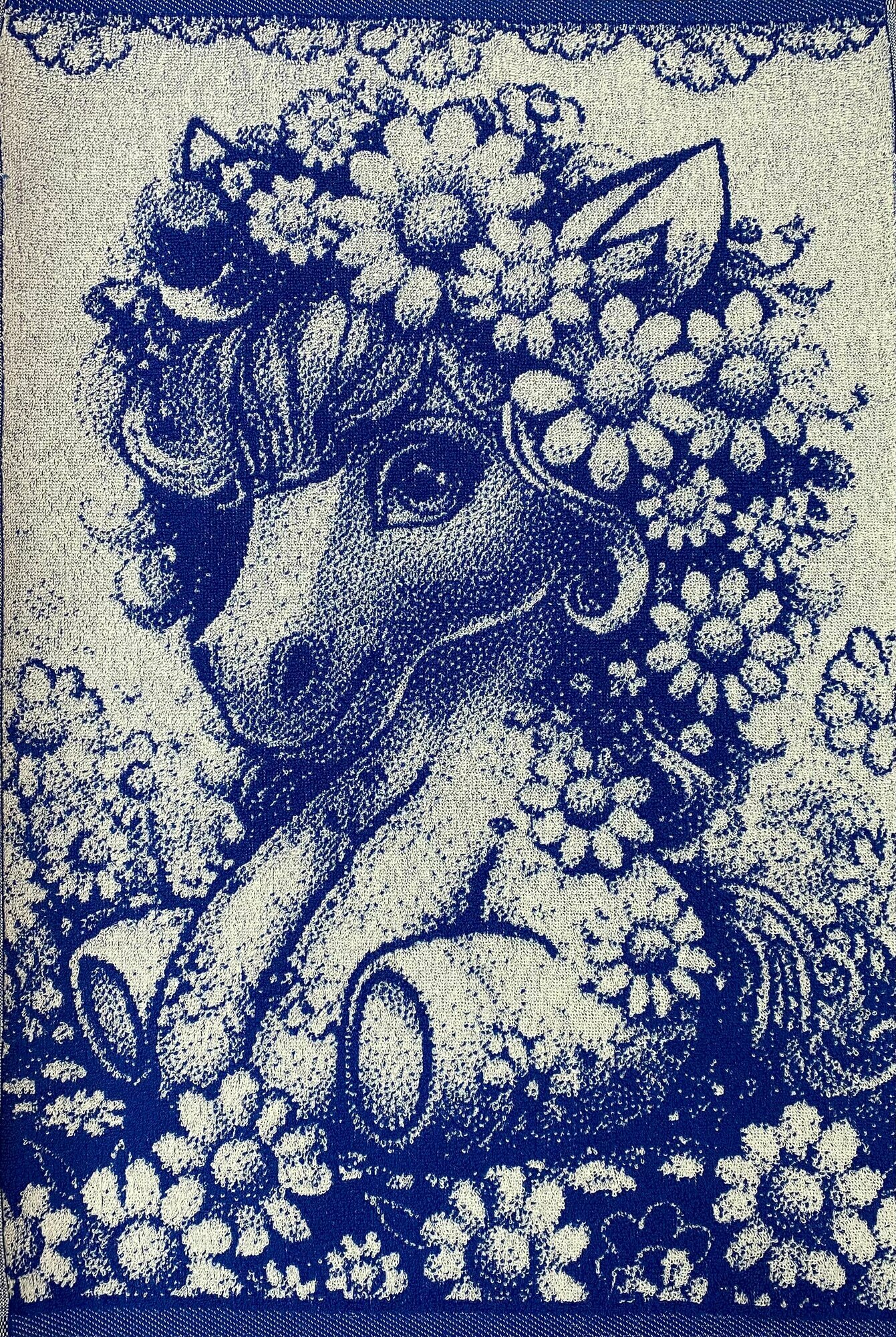 Полотенце махровое двухстороннее для рук и лица в подарок на День Рождения, на Новый год символ года Лошадь "Милая Лошадка" 50 х 70 см