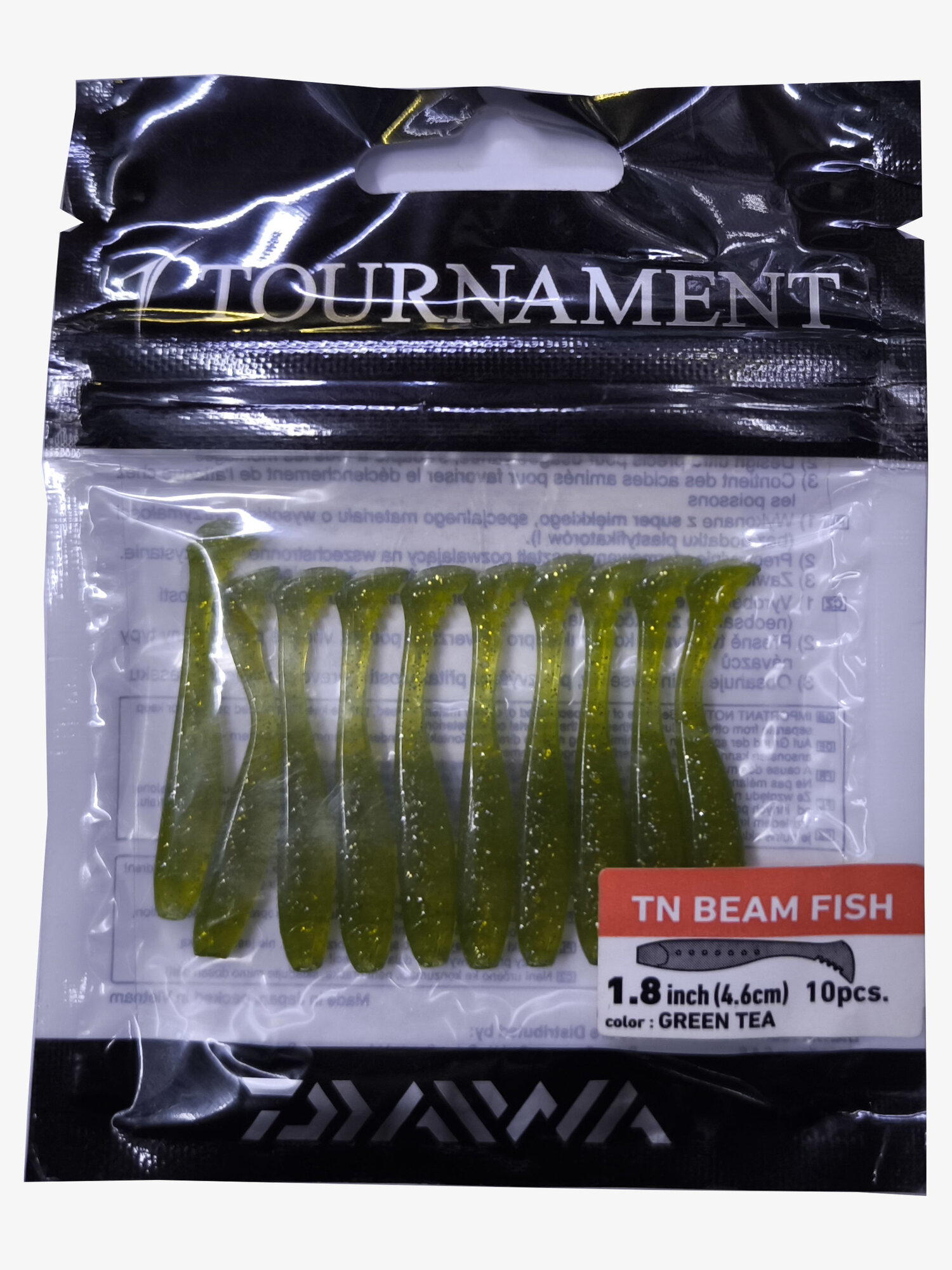 Резина Съедобная Daiwa Tournament B-Fish, цвет Greentea, 46 мм