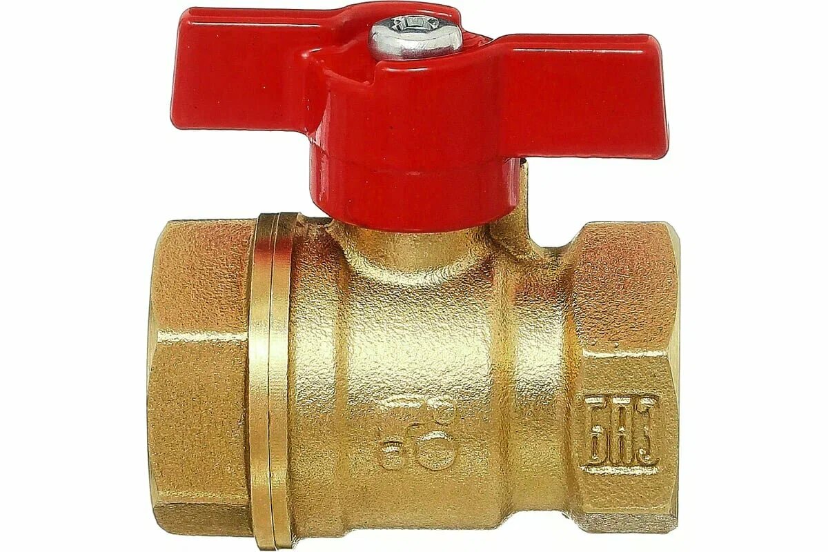 Кран лат. шаровой 11б27п1, ДУ-20 гайка-гайка ручка бабочка (БАЗ) PN40