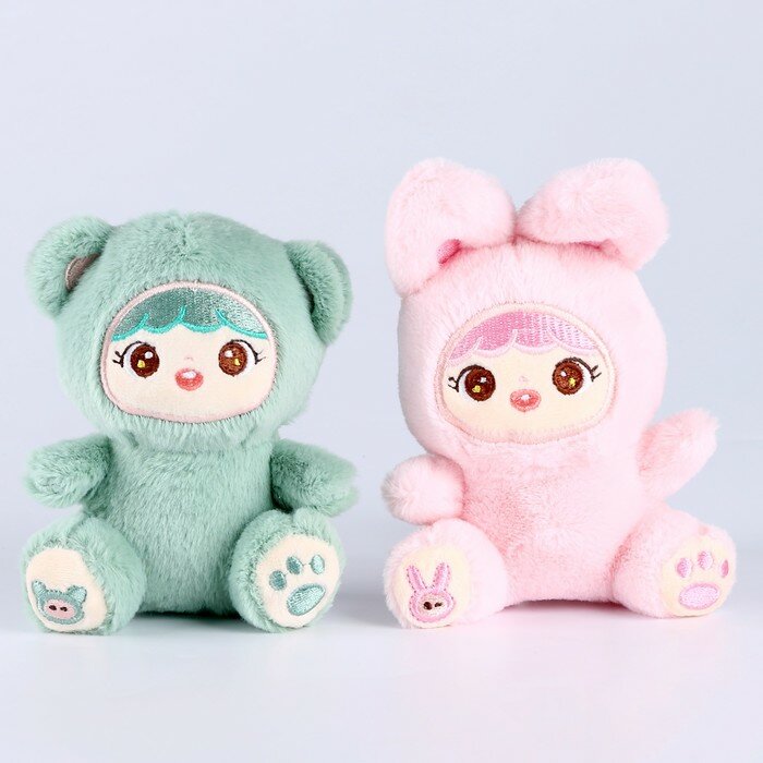 Брелок-игрушка "Куколка зайка", искусственный мех, синтепон, 12см, розовый