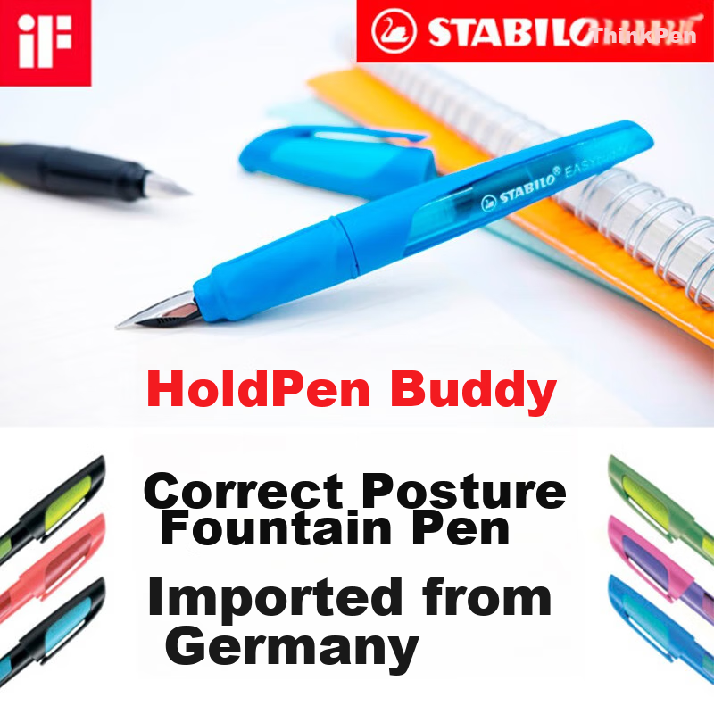STABILO German Import, Fine 0.5mm Fine-Tip Pen, Gift for Graduation And School Entrance, Elementary School Student Handwriting Practice, EF Fine-Tip Ergonomic Fountain Pen, Red, Children's Day Gift