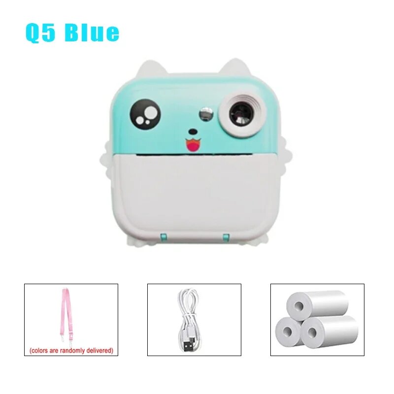 Luxuglow Беспроводной детский фотопринтер Q5 Blue