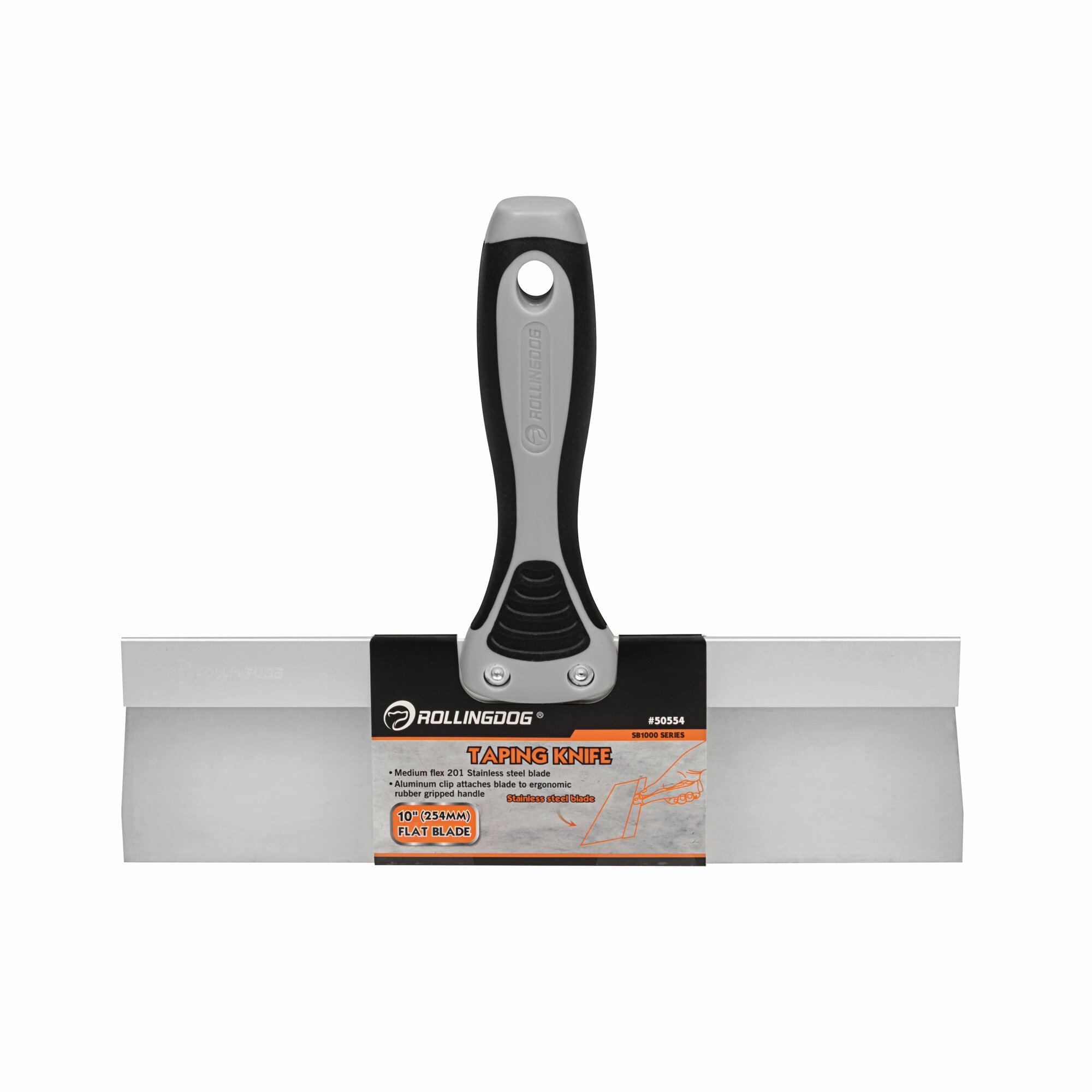 Шпатель малярный Rollingdog 254мм, толщина 0,2мм, серия Professional, арт.50554