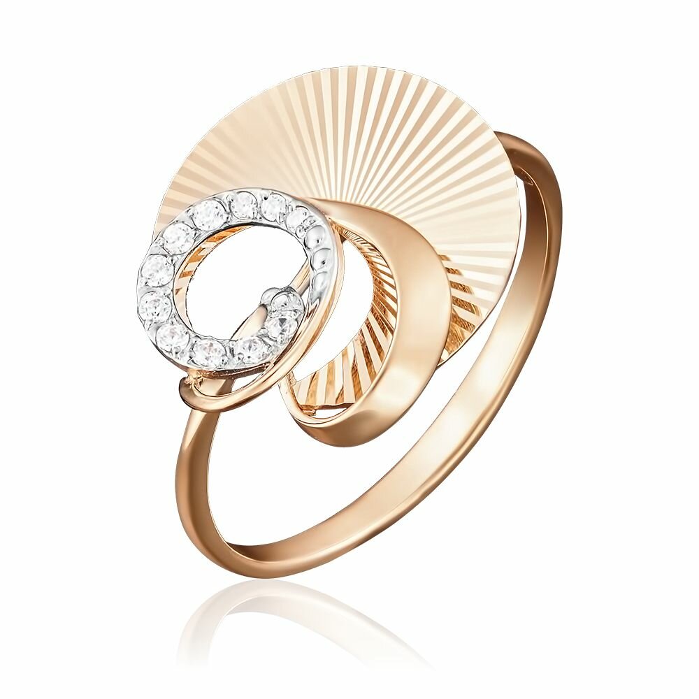 Кольцо, красное золото, 585 проба, фианит