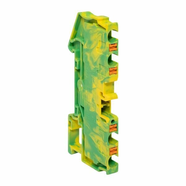 Колодка клеммная пружинная 4 Push-in 4 вывода земля, EKF PIT-4-4-PE (1 шт.)