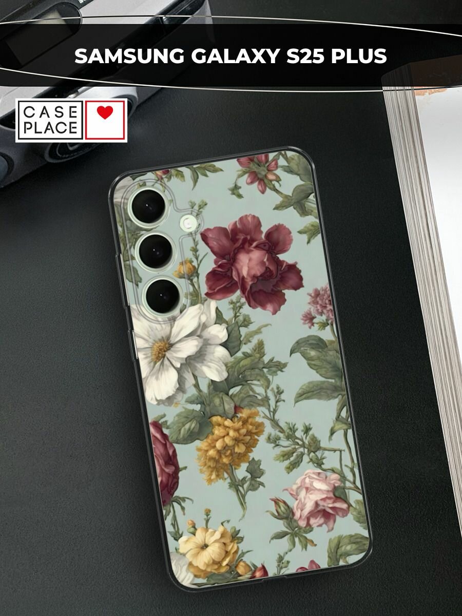 Чехол на Samsung Galaxy S25 Plus / Самсунг S25 Плюс с принтом Акварельные красные цветы