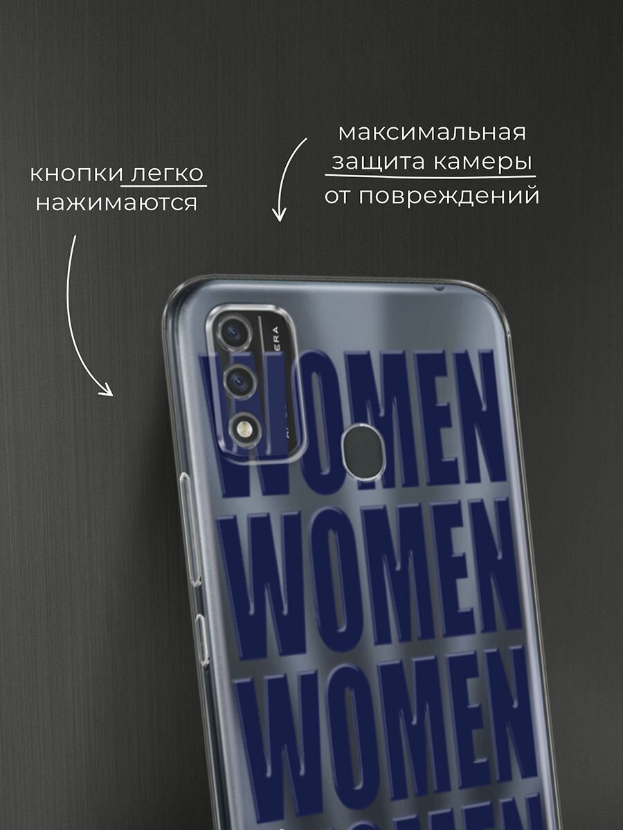 Силиконовый чехол на Itel A48 / Ител А48 с принтом Woman blue — фото 1
