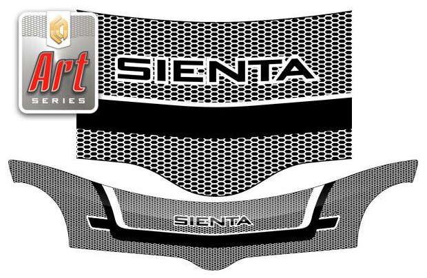 Дефлектор капота для Toyota Sienta 2003-2015 Серия Art серебро