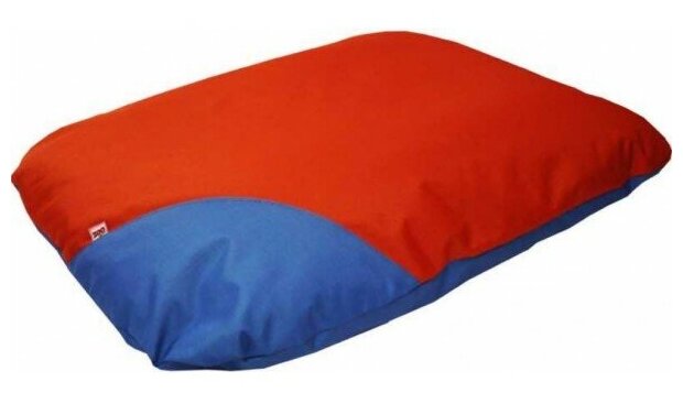 Зооэкспресс Матрац "Аквастоп" двухцветный со съемным чехлом пухлый, оксфорд, красный/синий, 65*50 см
