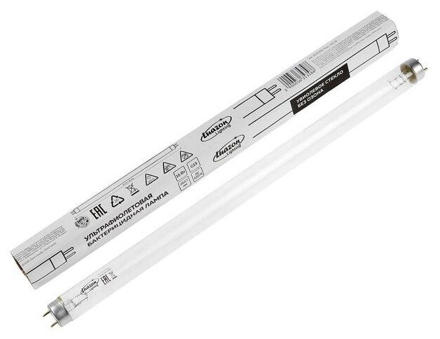 Лампа ультрафиолетовая бактерицидная Luazon Lighting, G13, 15Вт, без озона, 253.7нм, 437.4мм, 5635358