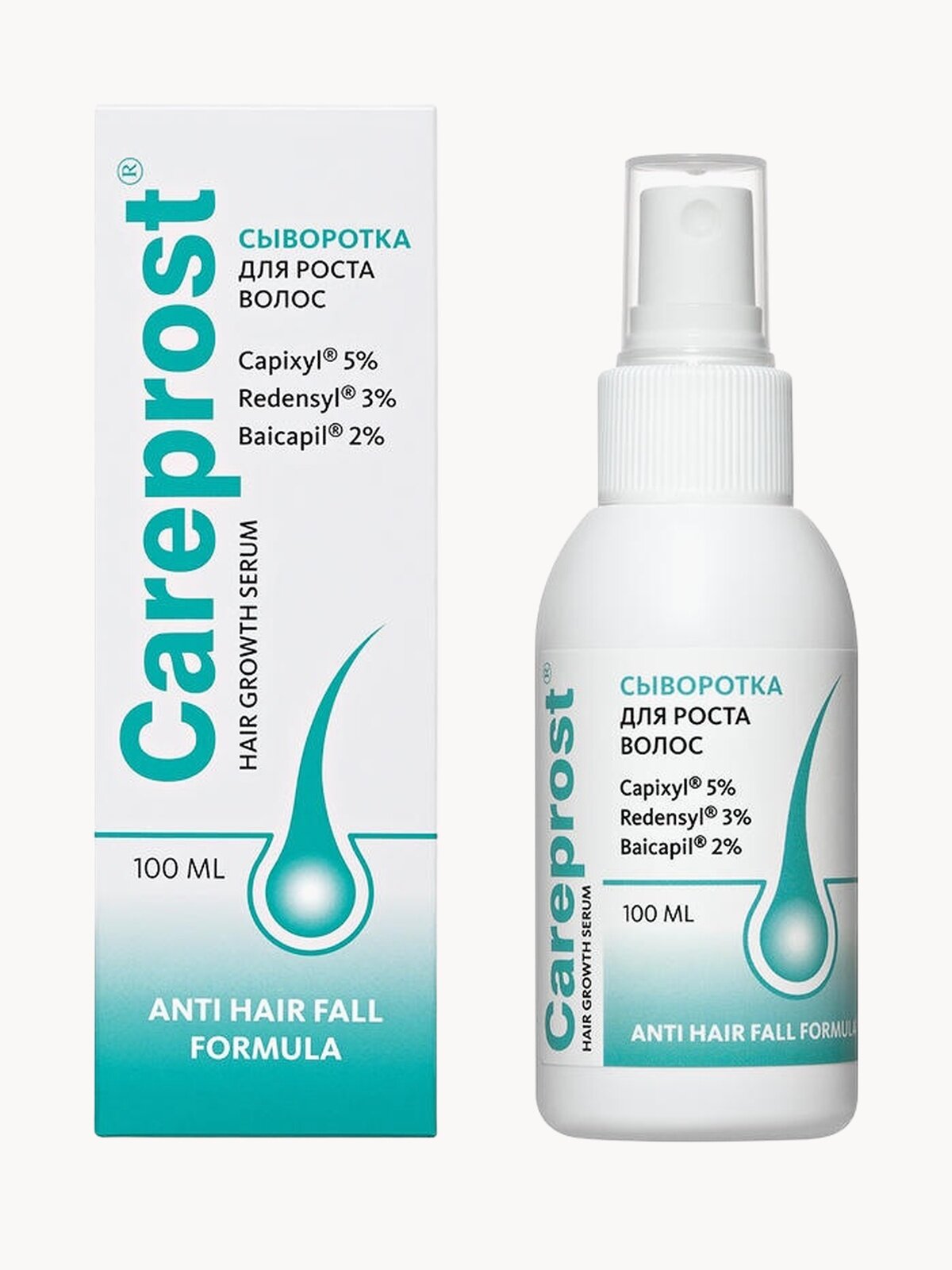 Сыворотка для роста волос Careprost (Карепрост), Капиксил 5%, Реденсил 3%, Байкапил 2%