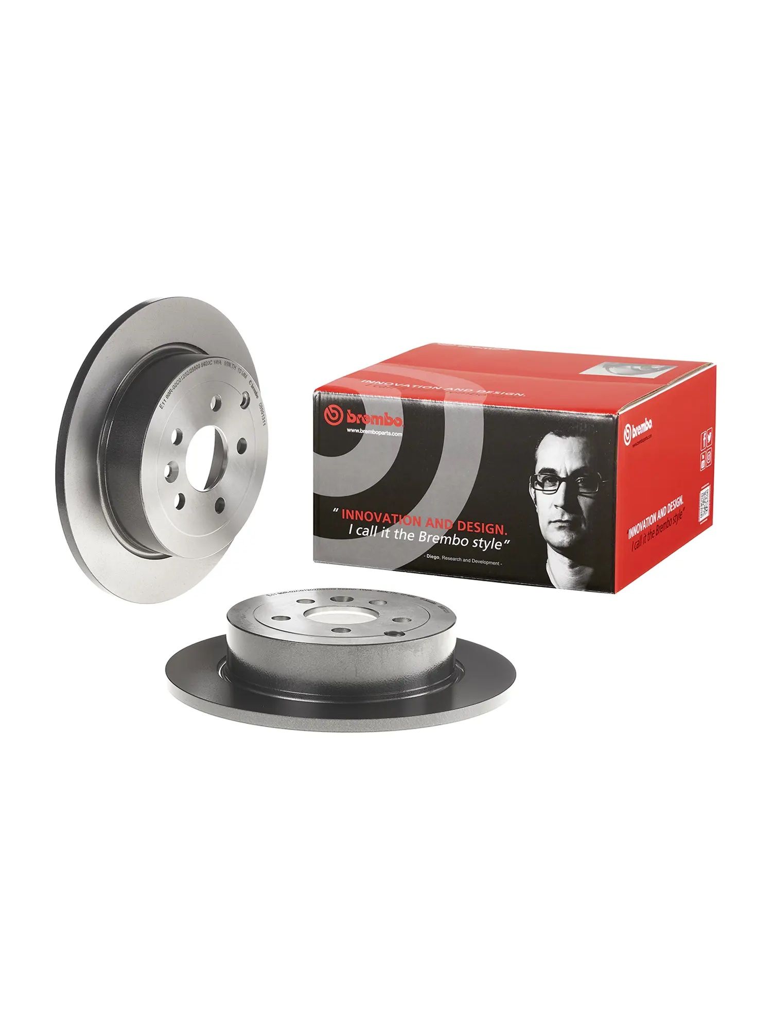 Диск тормозной сплошной задний BREMBO (08.9913.11) Prime UV Coated