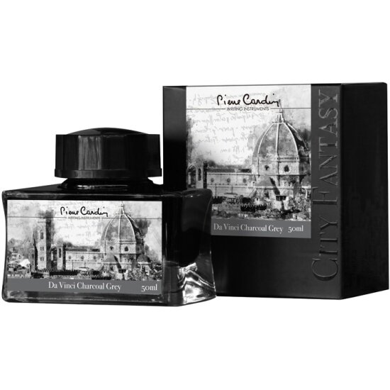 Флакон чернил Pierre Cardin 50мл, серия CITY FANTASY цвет Da Vinci Charcoal Grey (Серый да Винчи)