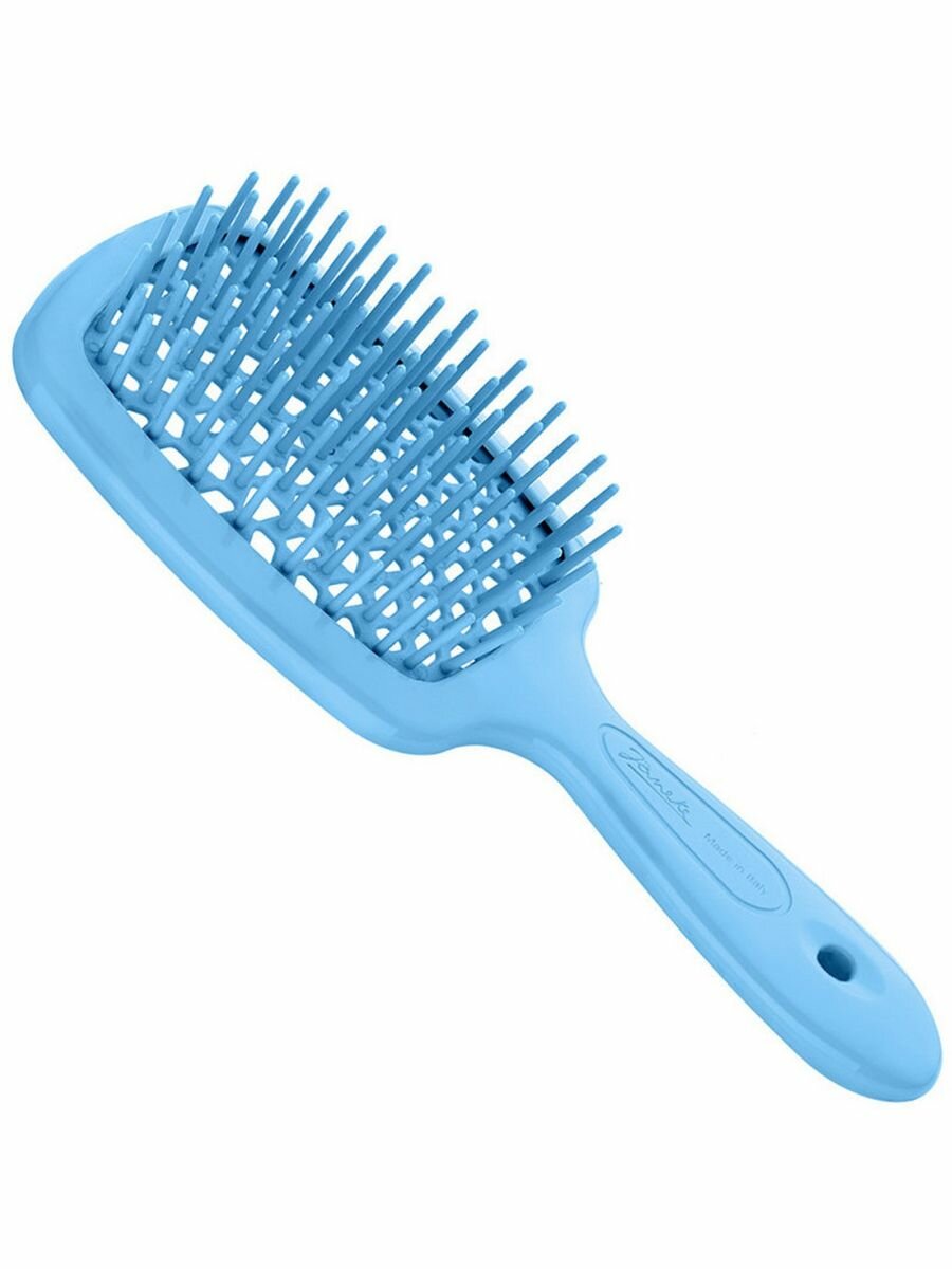 Щетка массажная Janeke "Superbrush Small", для влажных волос, бирюзовая