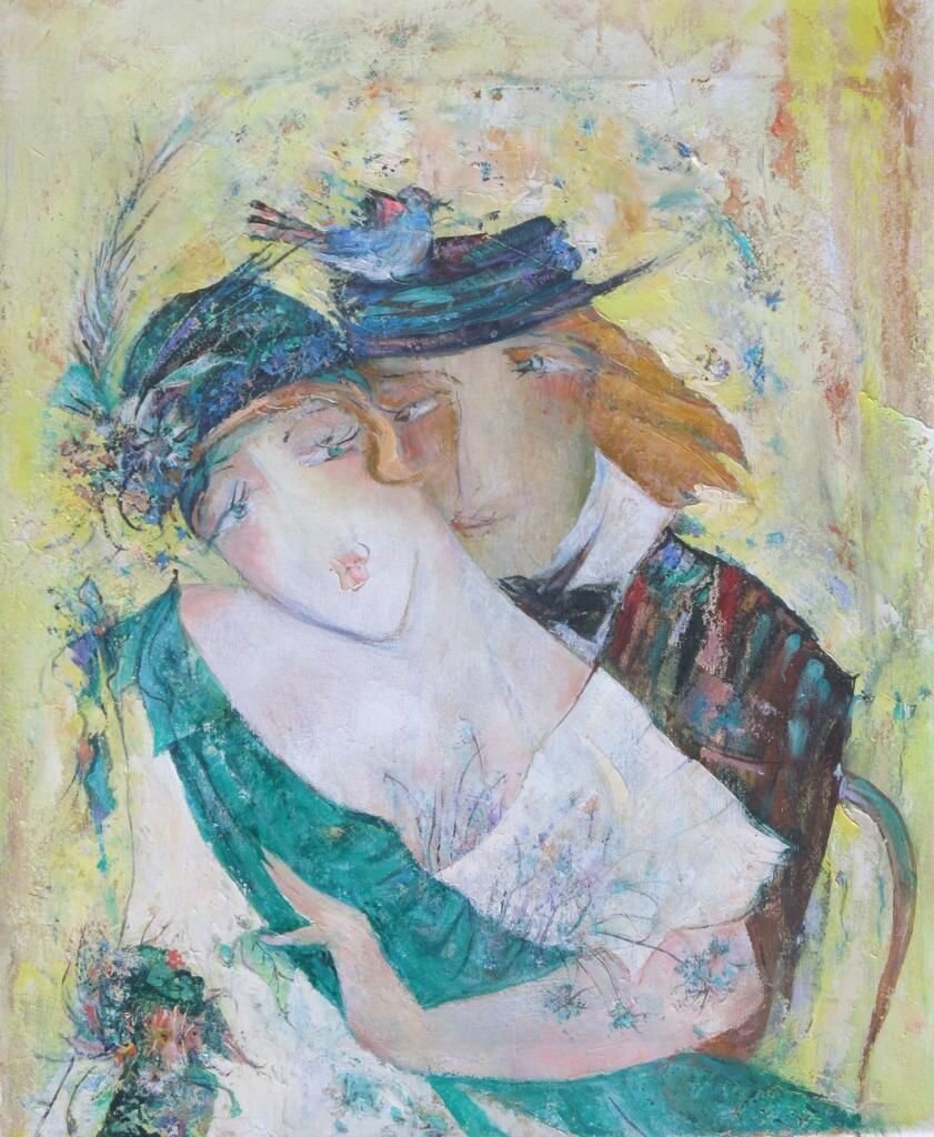 ART-Salon at Oktyabrskaya картина "Двое", 60х50 см, холст; масло, авторская работа;