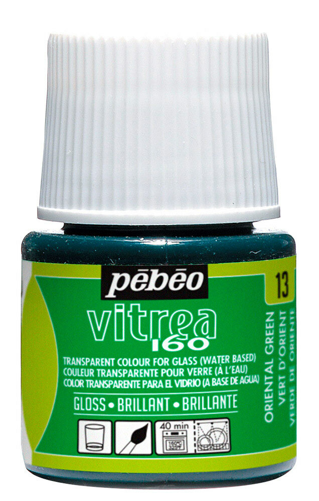Краска по стеклу горяч. сушки Pebeo Vitrea 160, 13 зеленый восточный