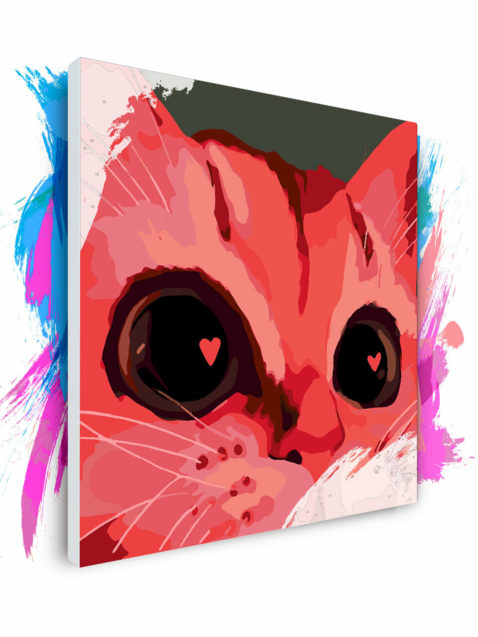 Картина по номерам на холсте Котик влюблен в тебя, 40 х 40 см