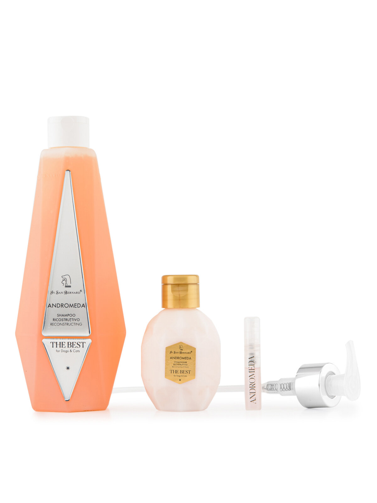 Iv San Bernard The Best line Набор Andromeda шампунь для выпадающей шерсти 550 мл, кондиционер 120 мл + парфюм 2 мл в подарок