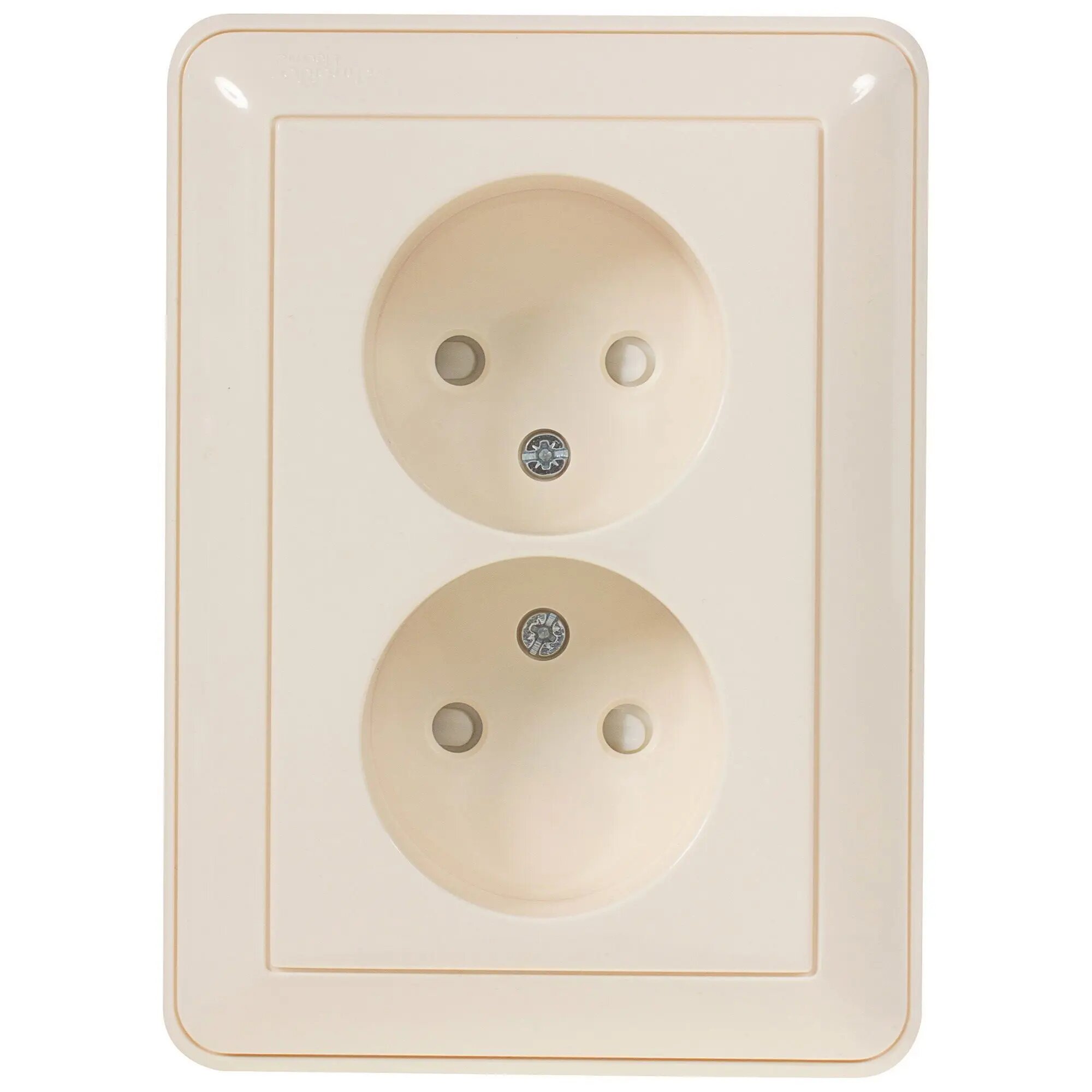 Systeme Electric W59 розетка двойная встраиваемая без заземления со шторками слоновая кость