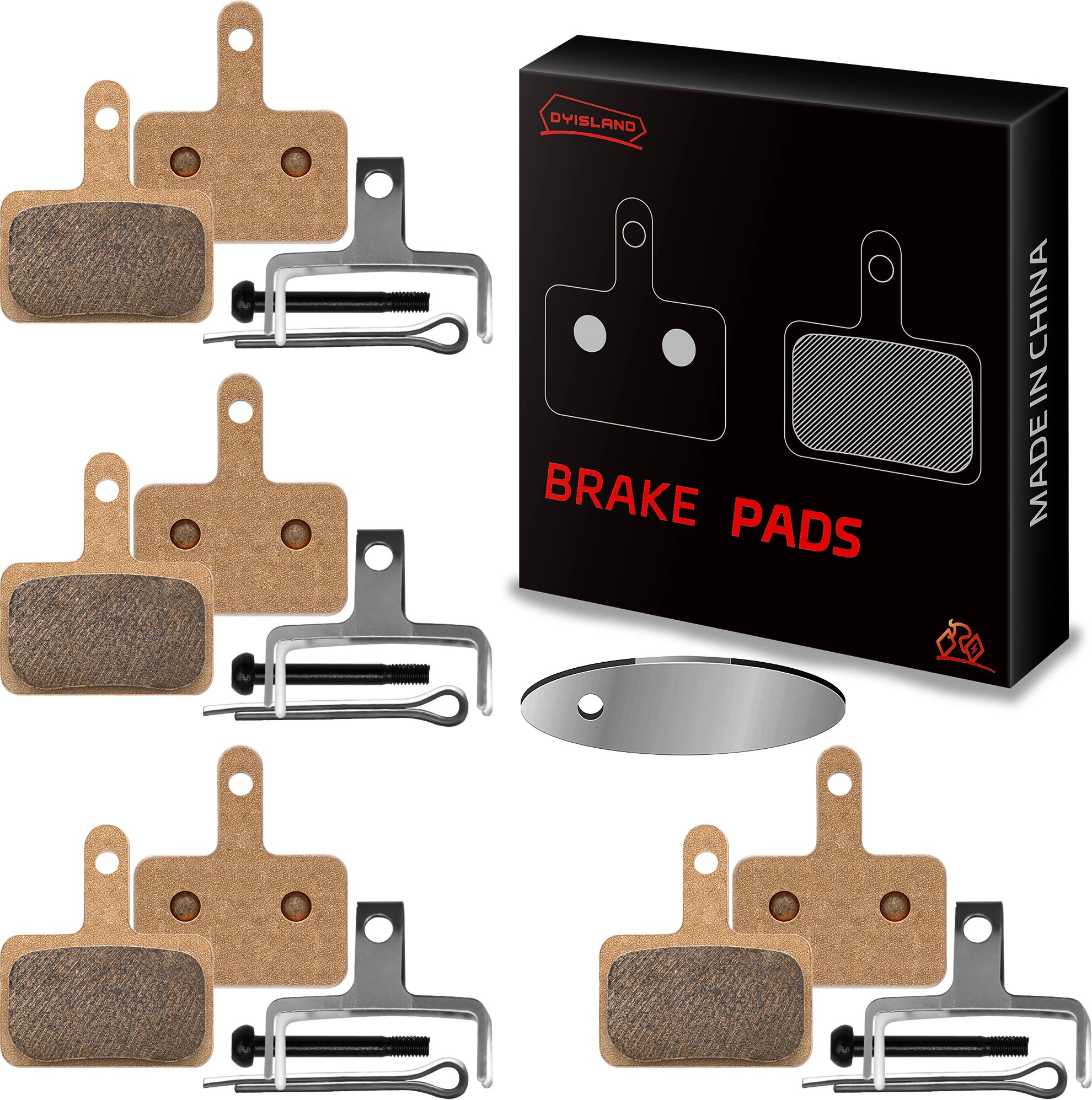 DYISLAND MT2S дисковые тормозные колодки 4 пары Gold Sintered Metal