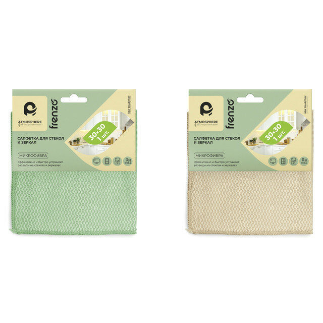 ATMOSPHERE Frenzo салфетка для стекол микрофибра 30x30 см, ручная уборка 1 шт