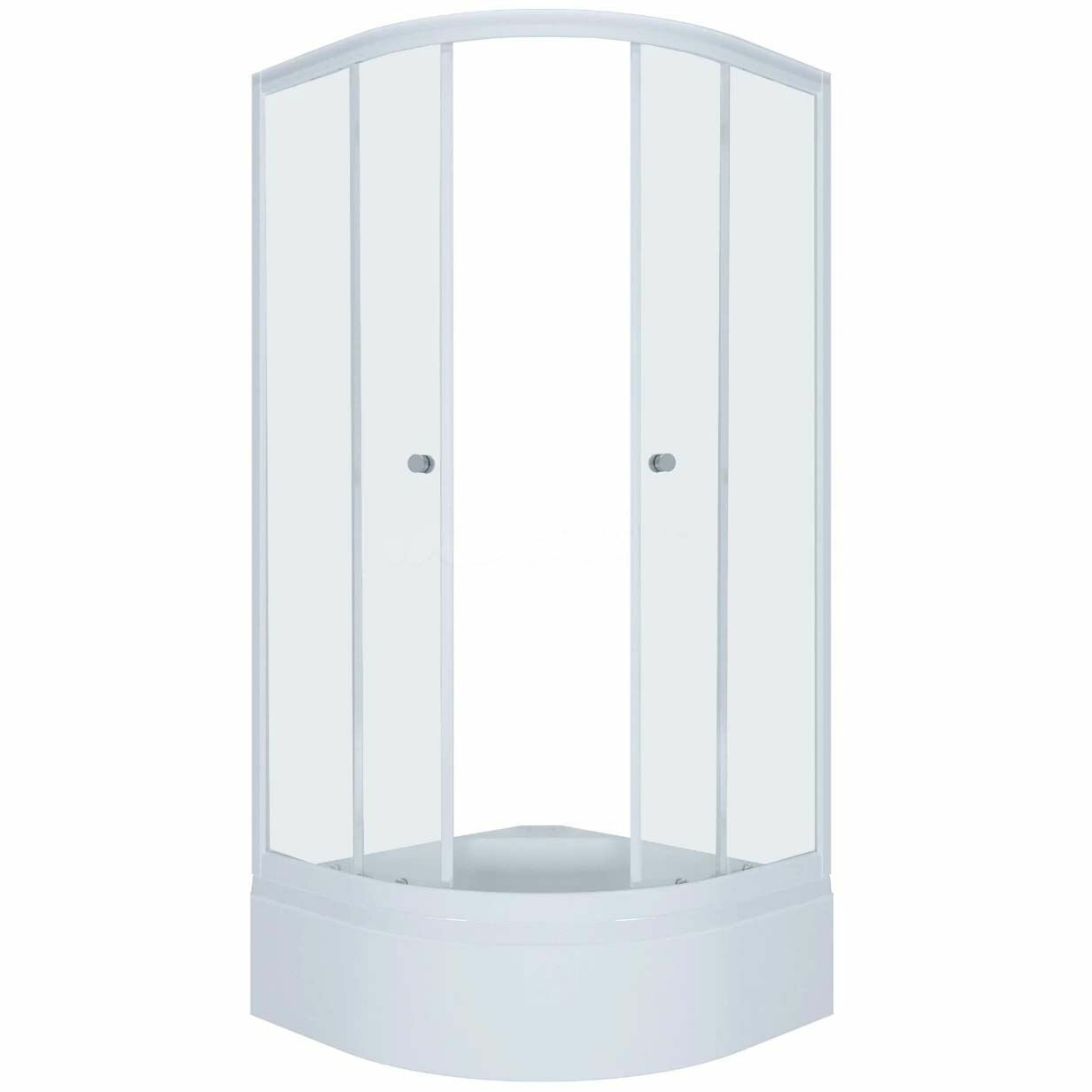 Душевой уголок Тритон (Triton) Ультра 1000х1000х2050 мм, прозрачный 4 мм, профиль белый (Щ0000061788) В (3 места+сифон D50)