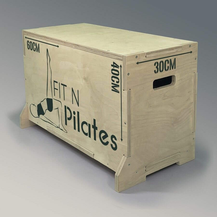Плиобокс, опора для прыжков универсальный с зеленым принтом Fit Pilates - 133