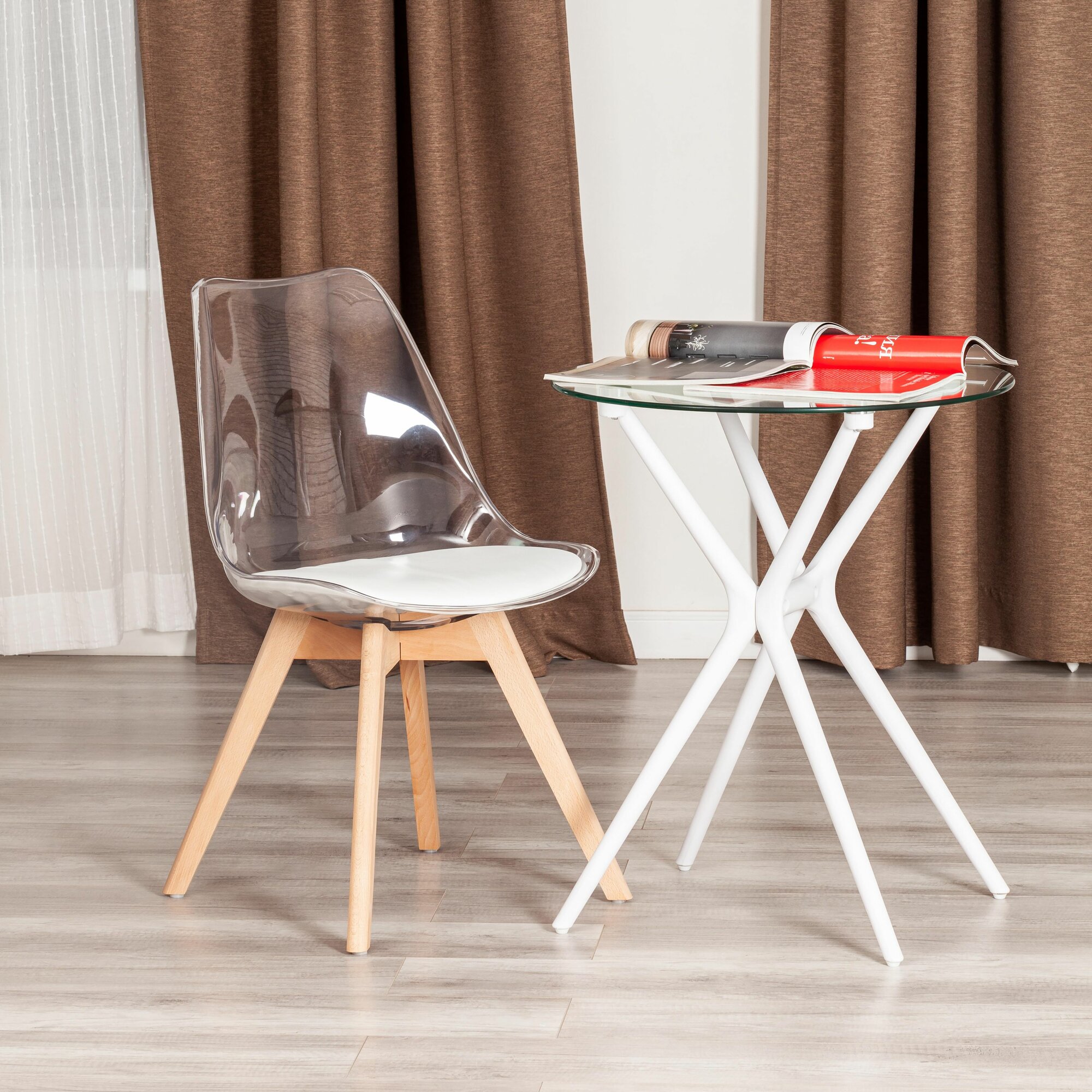 Стул кухонный TetChair с мягким сиденьем, прозрачный, 46x80x47,5 см