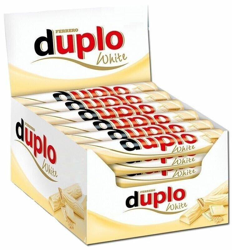 Шоколадный батончик Ферреро Дупло с белым шоколадом / Ferrero Duplo White, 40 шт. по 18,2 гр. (Германия)