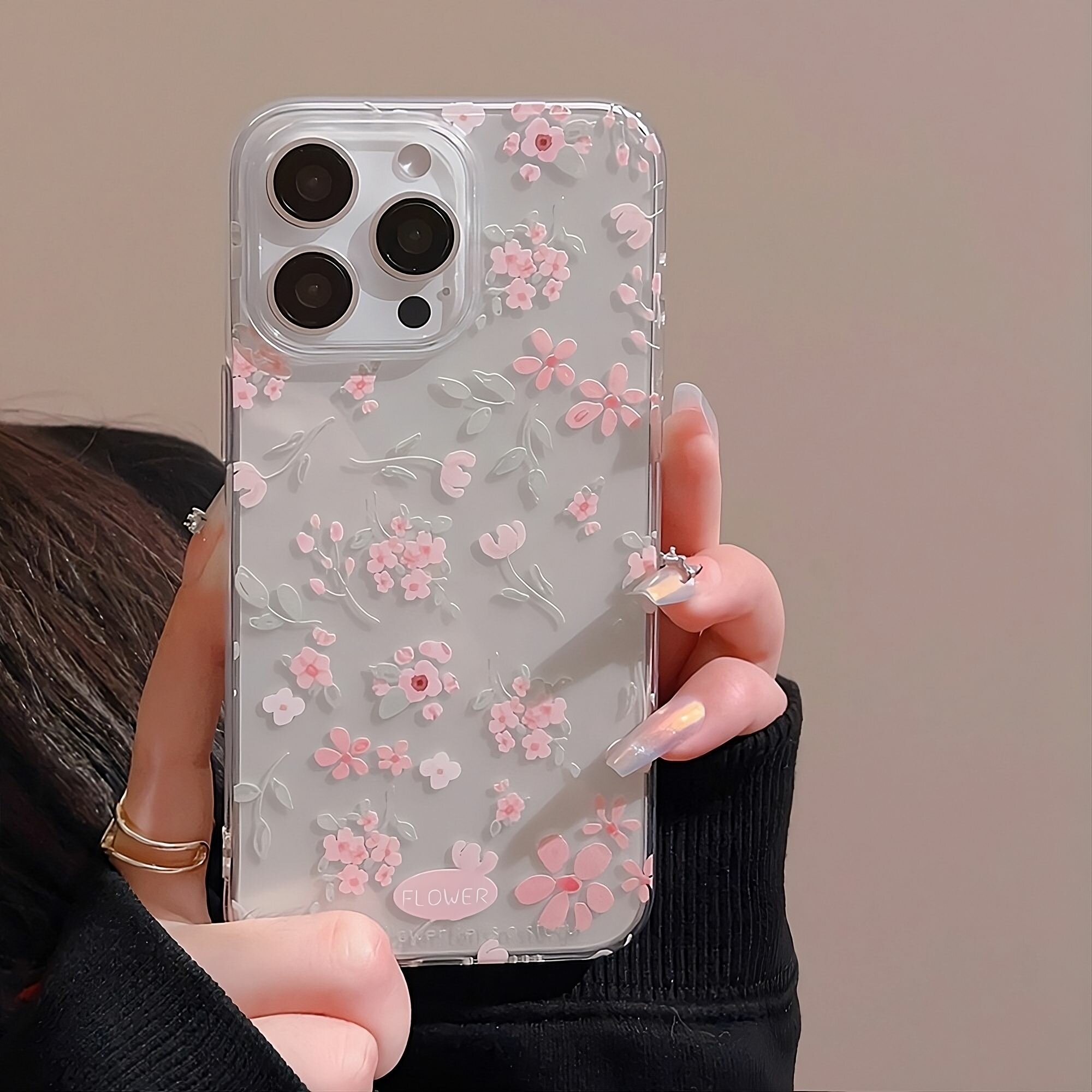 Premium чехол на айфон 11 прозрачный с рисунком (цветочки) / защитный чехол на iphone 11 (Apple) / Luxe-Guard