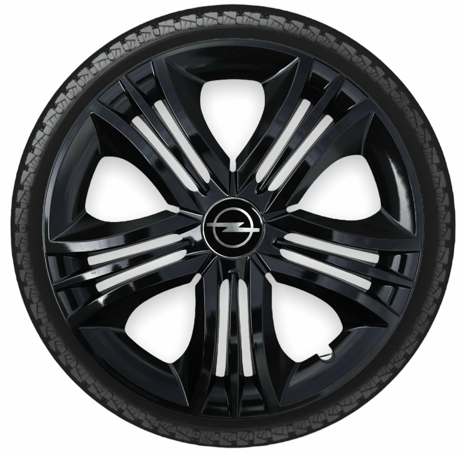 Автомобильные колпаки на диски Jestic ФАН черный опель, R15", в комплекте 4 колпака