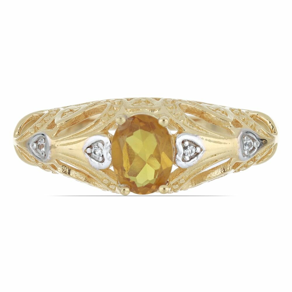 Кольцо, серебро, 925 проба, топаз, султанит синтетический