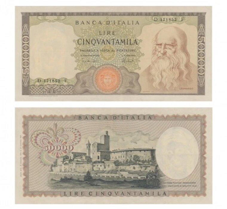50000 лир 1967 Италия, сувенирная копия, банкноты и купюры редкие коллекционные