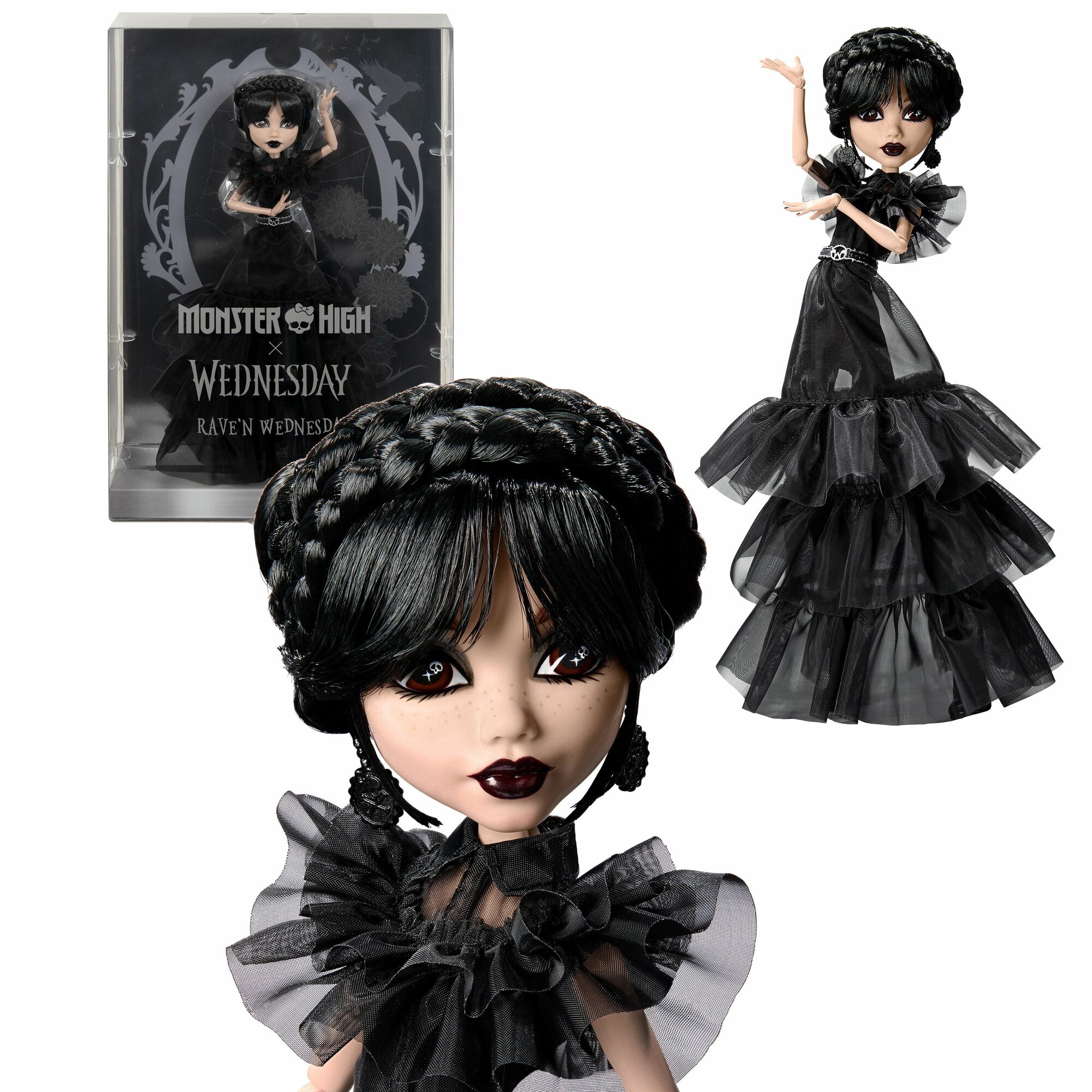 Кукла Монстер Хай Вэнсдей Аддамс танец в платье Monster High Skullector Wednesday Addams Rave'N Dress Уэнсдей Венсдей