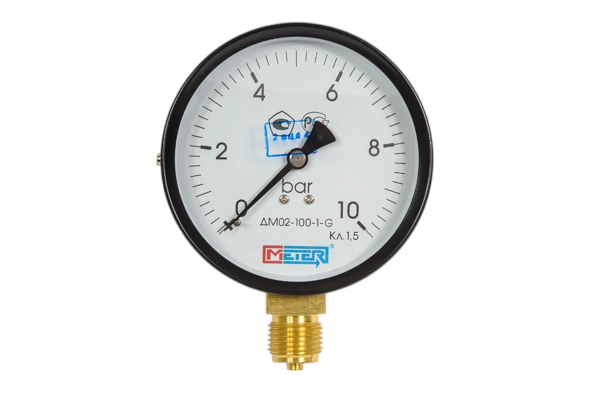 Манометр метер ДМ 02-100-1-G, Р=0.10 бар, резьба G1/2, класс точности 1,5, 691