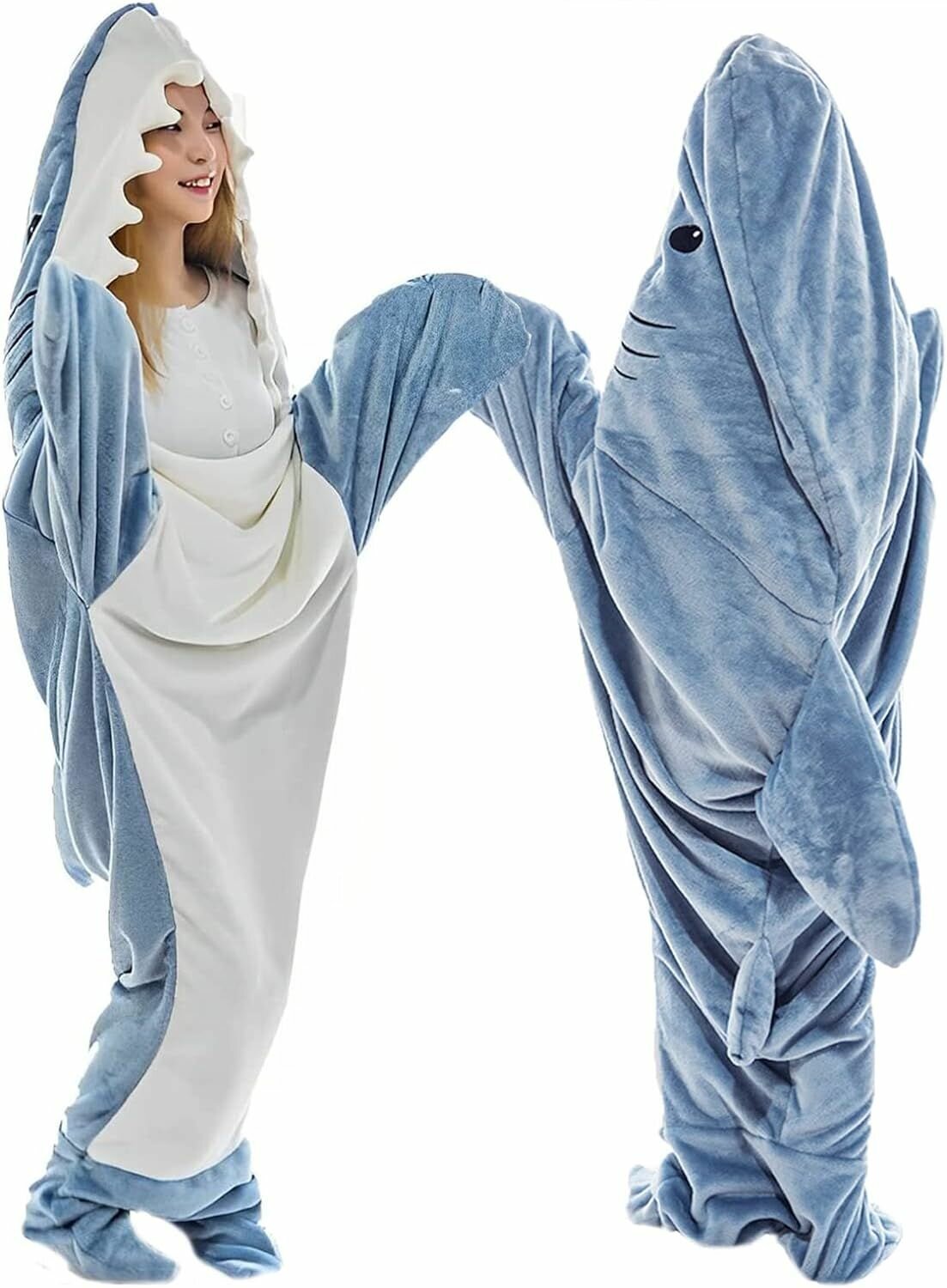 Shark Blanket Можно надеть спальный мешок с акульим одеялом