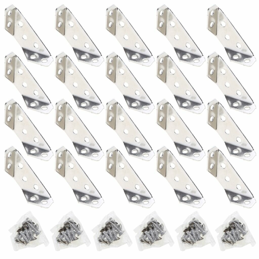 20шт Угловые кронштейны из нержавеющей стали Невидимые для полок, опора крепления мебели шкафов, кресел