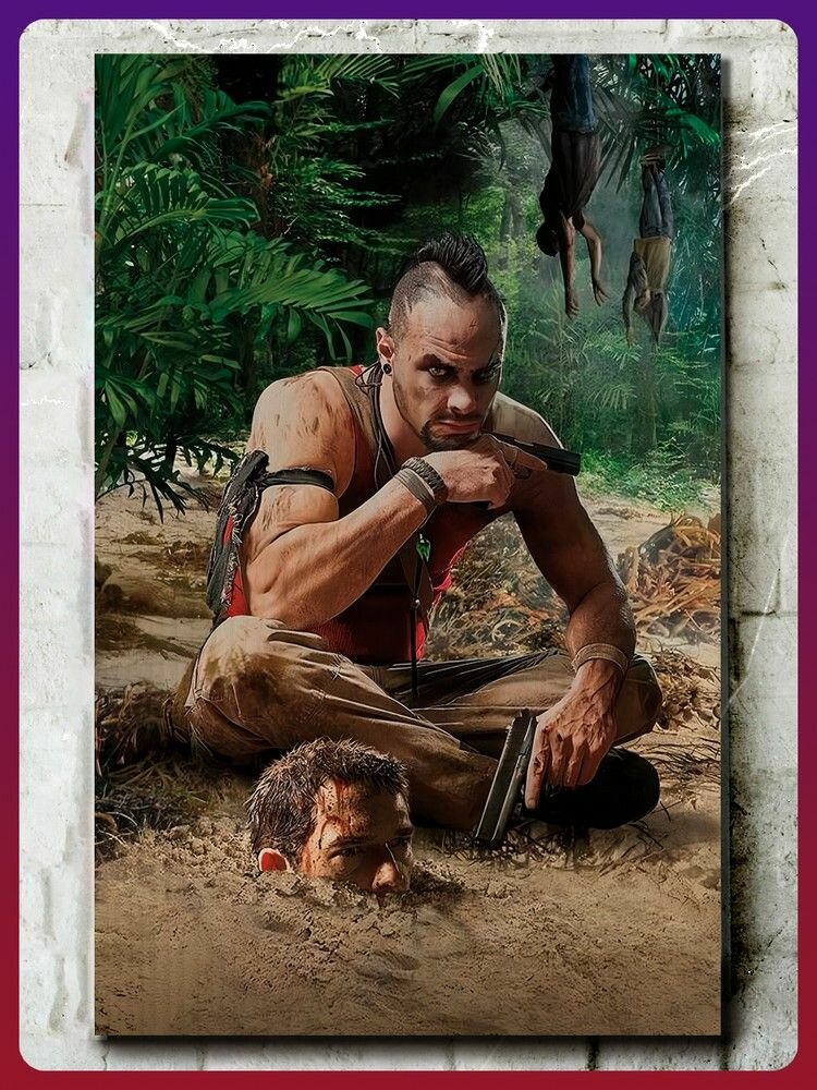Картина интерьерная на дереве Игры Far Cry (Фар край, шутер, Ваас Монтенегро, PS, Xbox, PC, Switch) - 6241264