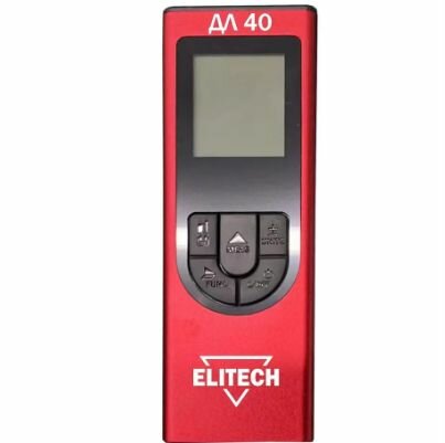 Дальномер лазерный ELITECH ДМ ДЛ 40 (0.03-40м, точность+- 3мм/м, аккумулятор встроенный Li-ion, USB, 0.05кг, блистер)