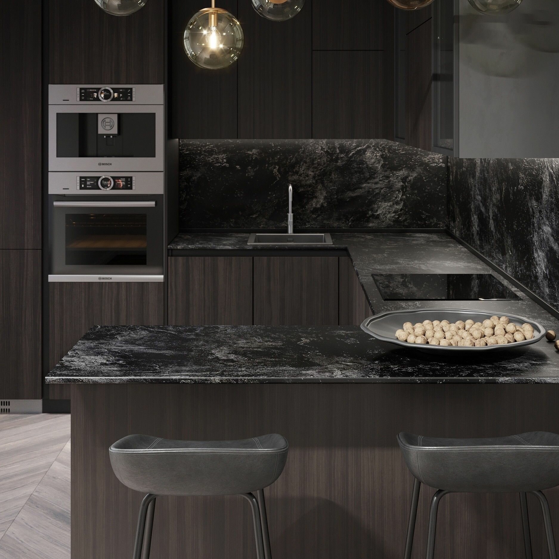 Столешница для кухни Скиф 800х600x26мм с кромкой. Цвет - Скала