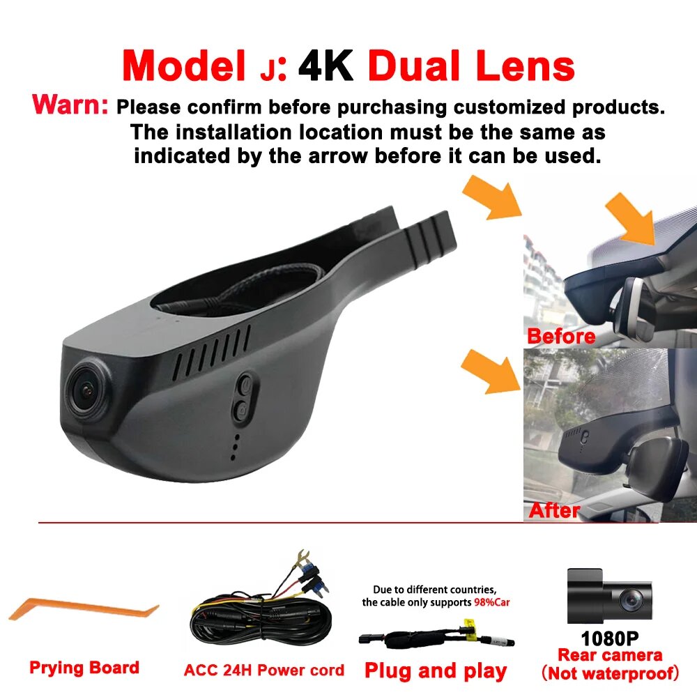 Видеорегистратор 4K Dual Cam, 64Гб