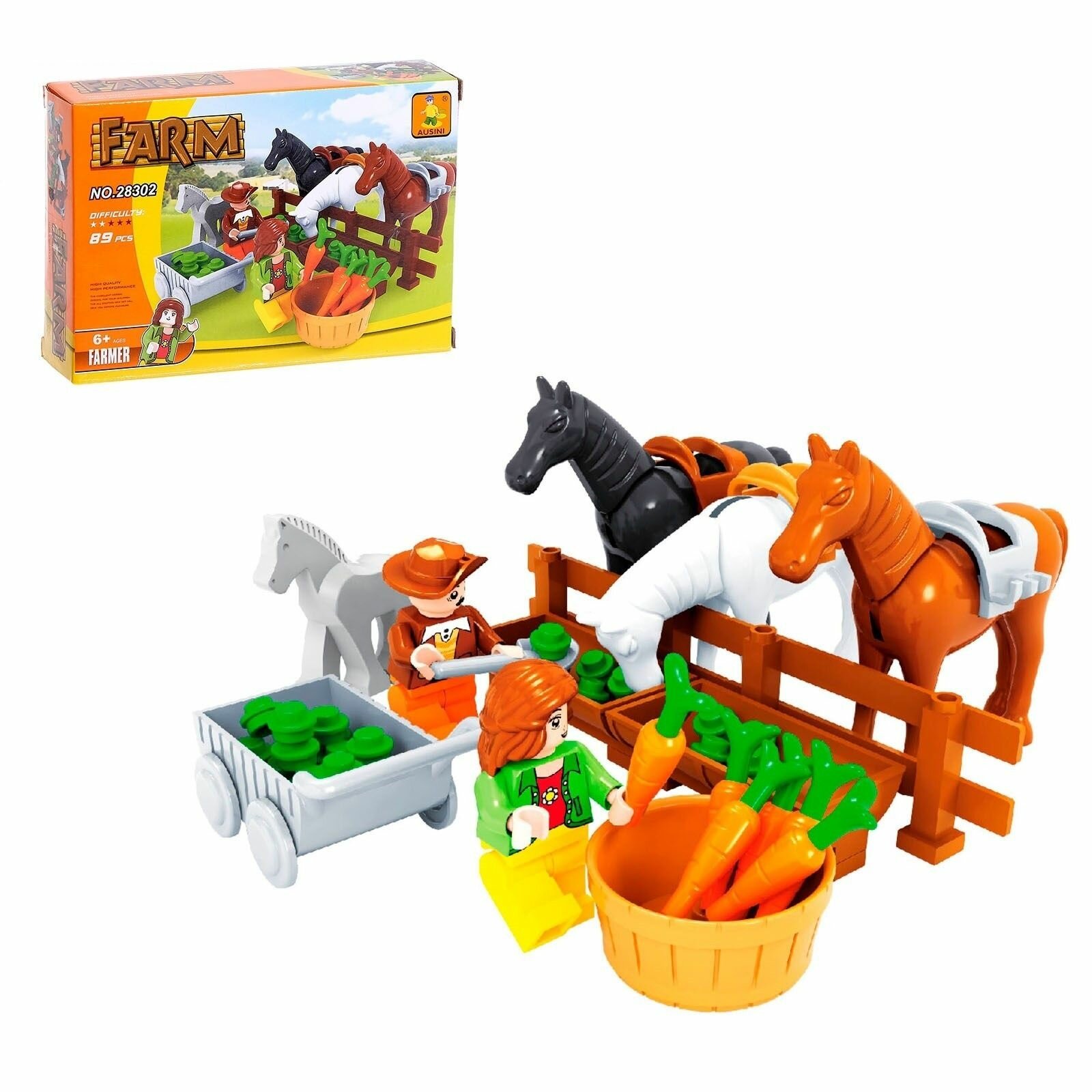 Конструктор Ausini "Конюшня", 89 деталей