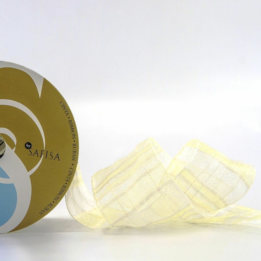 Лента SAFISA С рисунком, 25 мм, 2 м, цвет 02, Шампань