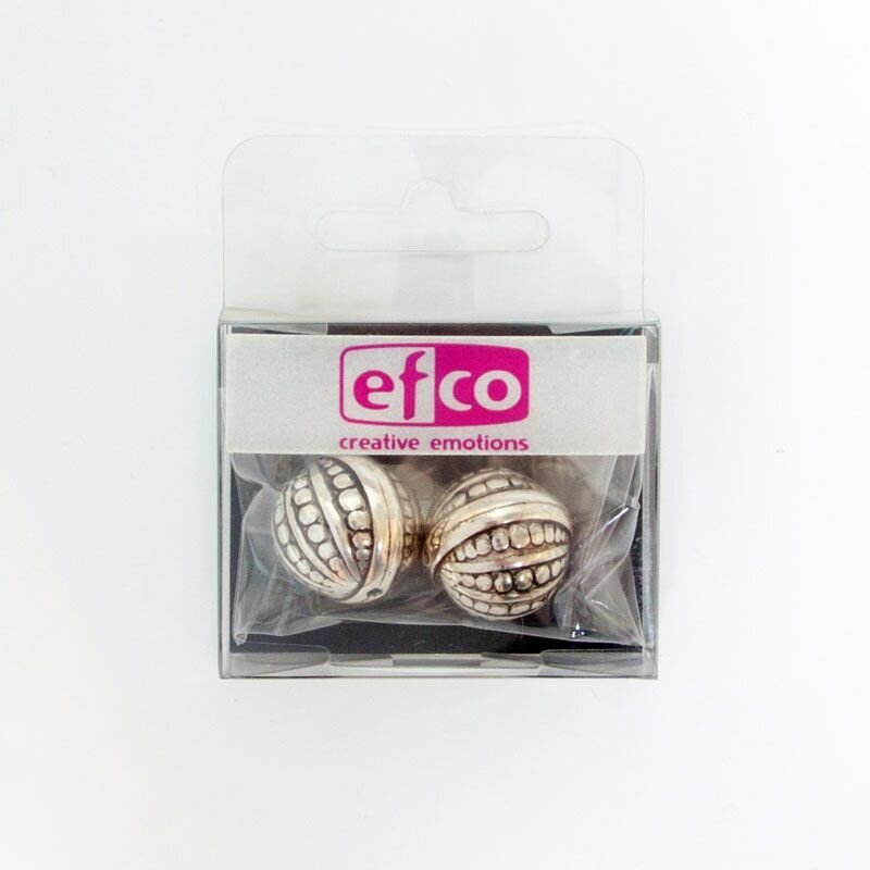 Бусины EFCO Серебристые, диаметр 20 мм, 2 шт