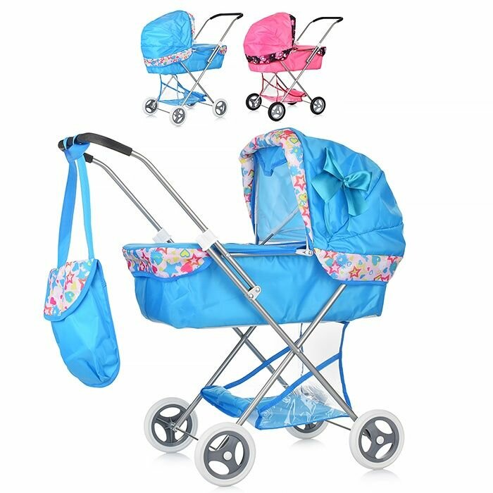 Коляска для куклы Стройтехсервис "Классика -11", металл, пластик, в пакете (КР615)