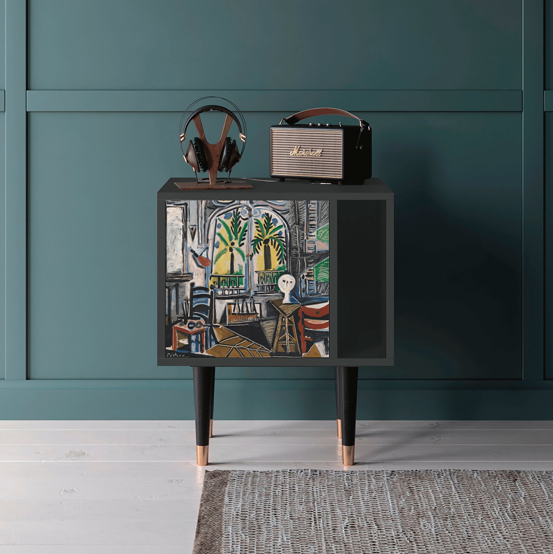 Прикроватная тумба - STORYZ - S2 The Studio by Pablo Picasso, Размер - 58 x 69 x 48 см, Цвет - Антрацит