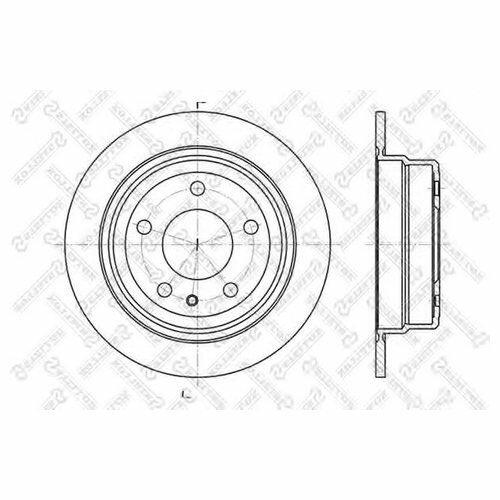 Диск тормозной задний Stellox 6020-1514-SX для BMW 3 серия (1983-1993), BMW 5 серия (1980-1987), BMW 6 серия (1975-1989)